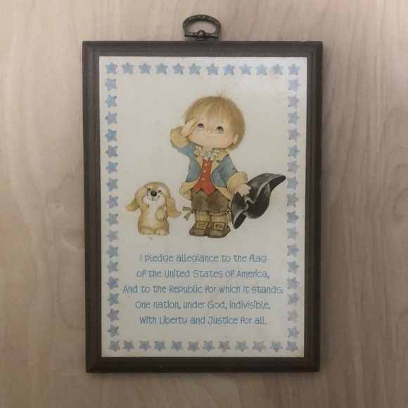 Hallmark | Other | Vintage Hallmark Wood Wall Plaque Boy Pledge Of ...
